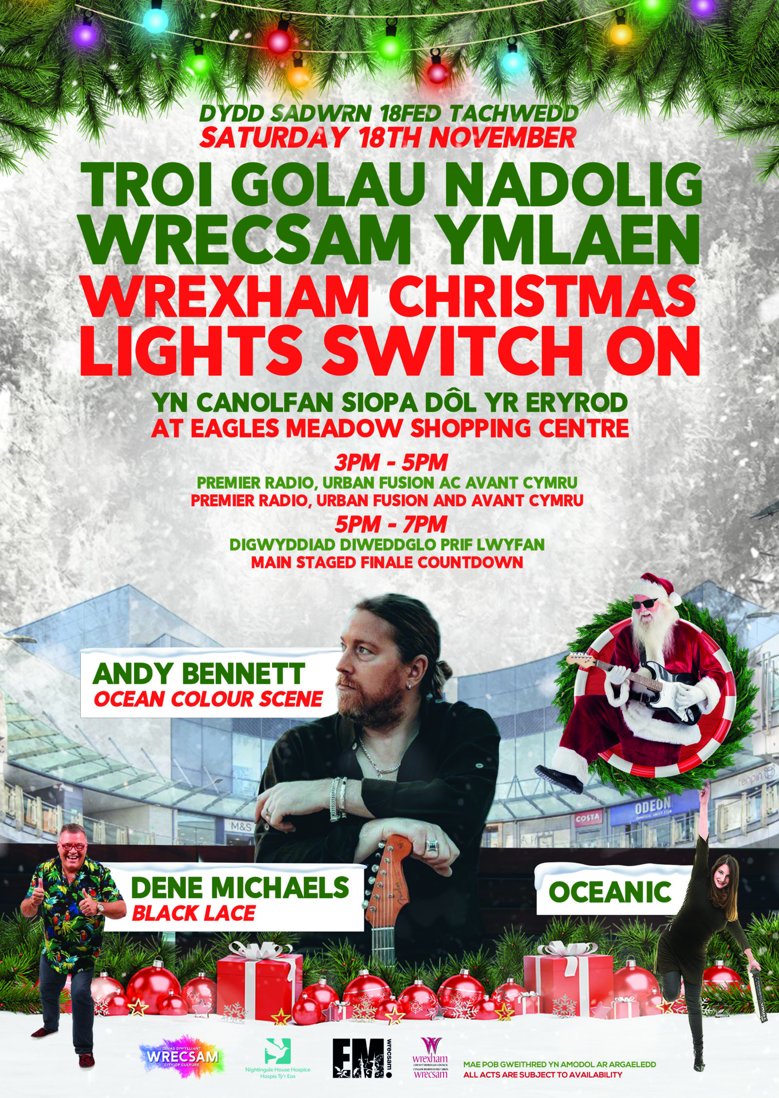 Wrexham Christmas Light Switch On 2023 – Eagles Meadow Shopping Centre