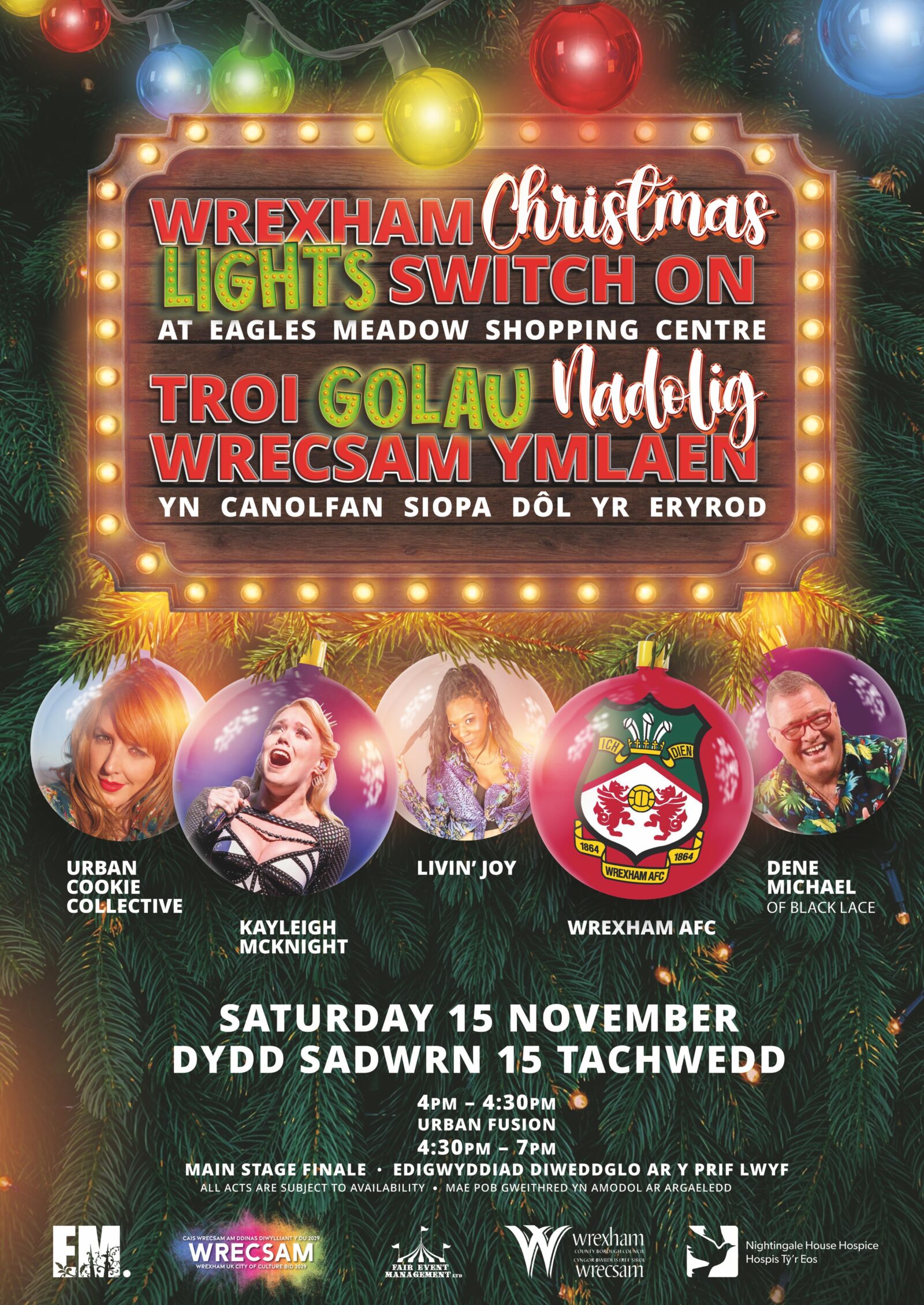 Wrexham Christmas Light Switch on 2025 – Eagles Meadow Shopping Centre